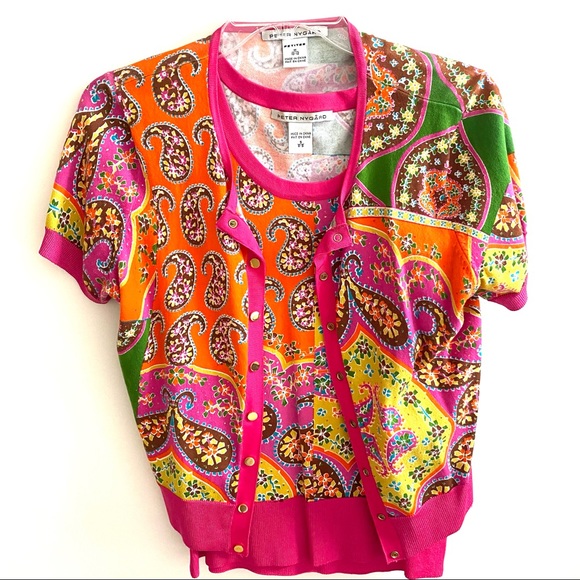 Peter Nygard | Sweaters | Peter Nygard Paisley Short Sleeve Sweater And ...